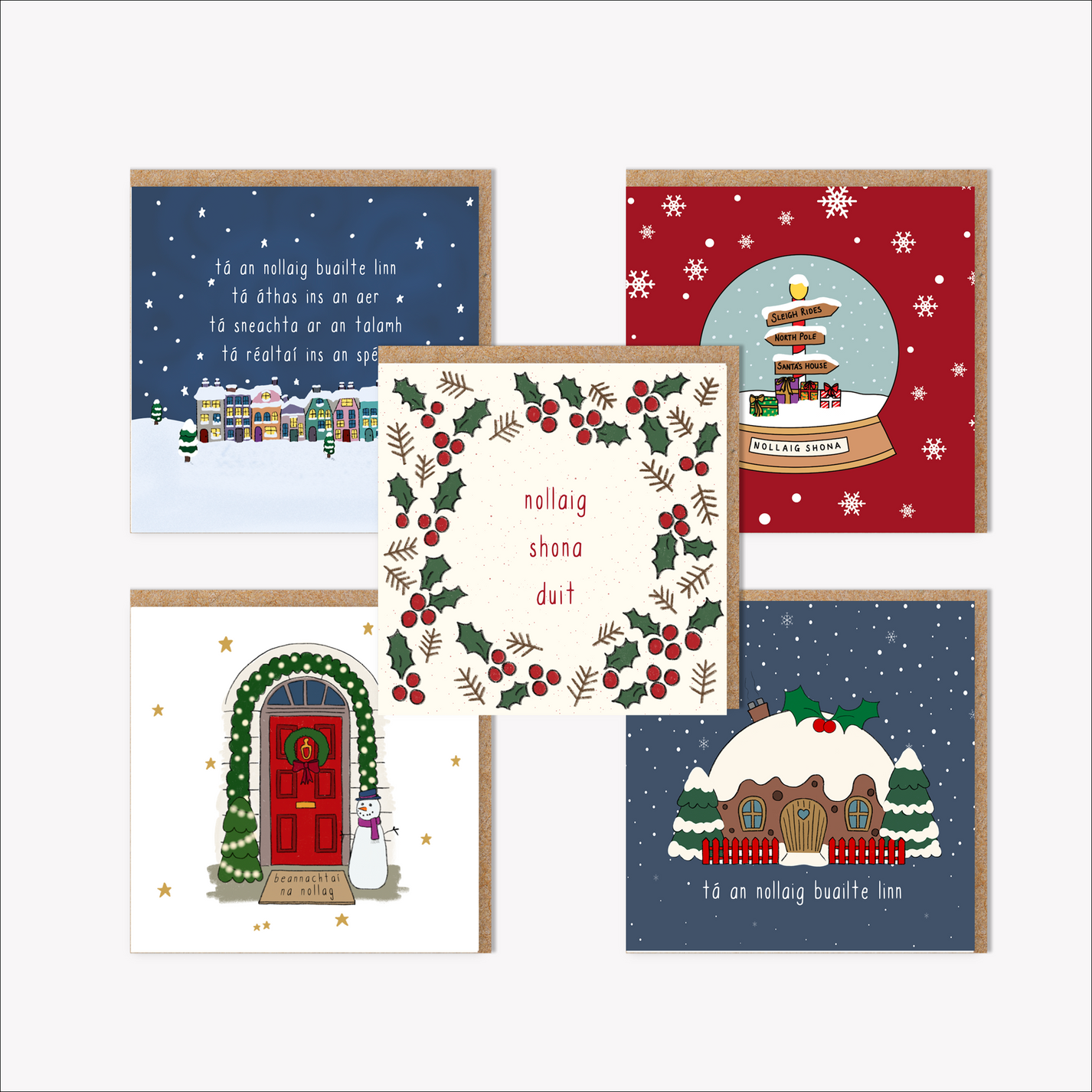 Nollaig Shona Pack - Bundle of Irish Christmas Cards - Connect The Dots ...