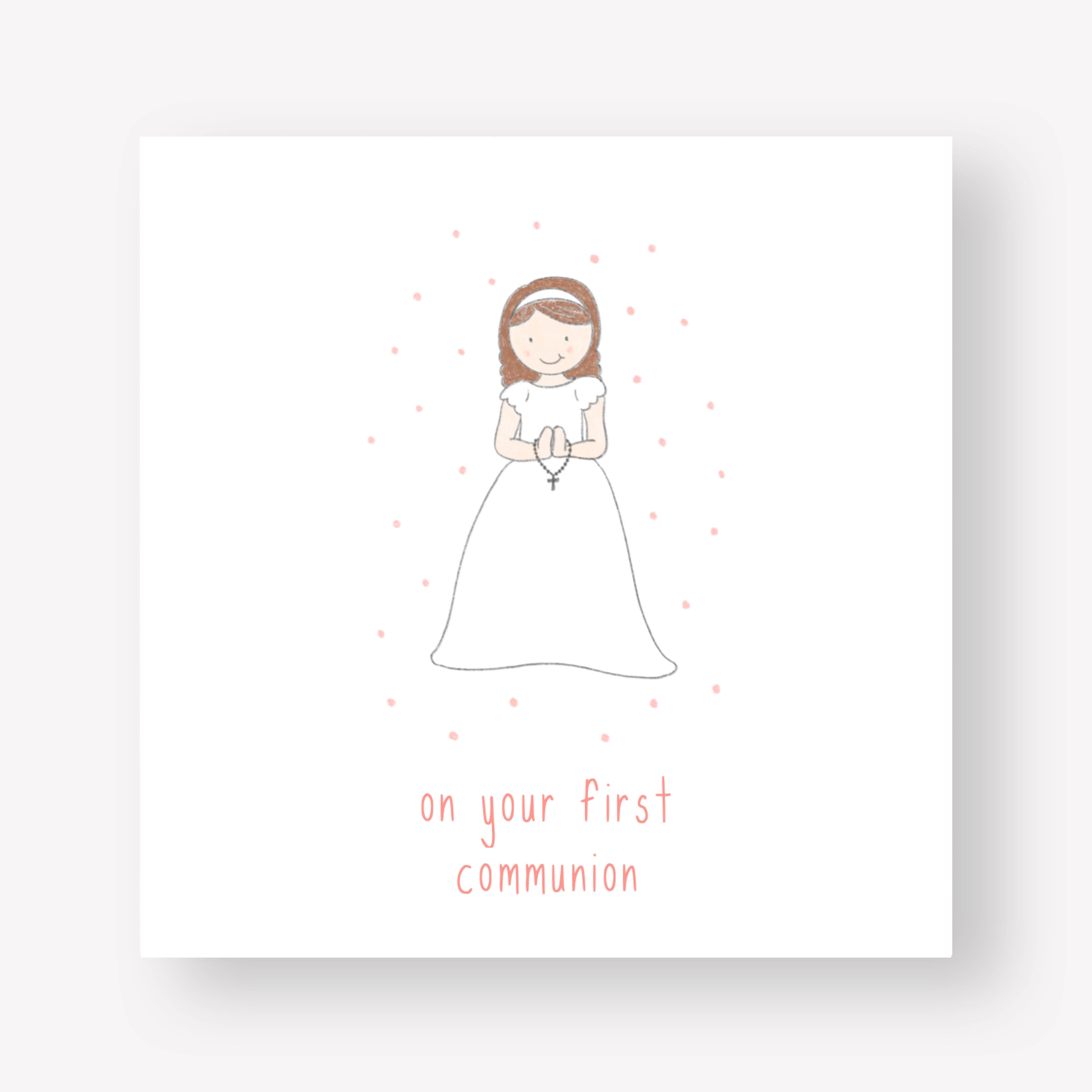 Irish First Communion Card - Connect The Dots Design